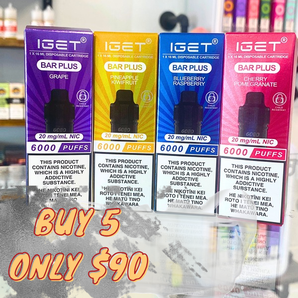 IGET Bar Plus Prefilled Pod 2.0 - VapecloudNZ